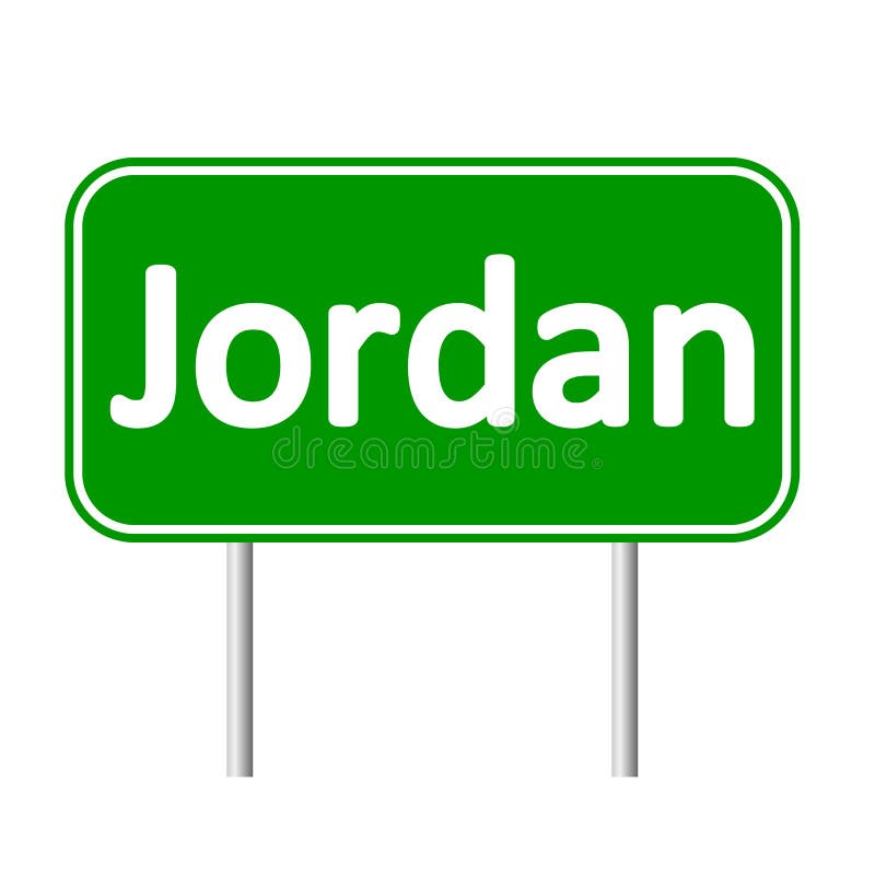 Jordan map on road sign. stock vector. Illustration of democratic ...