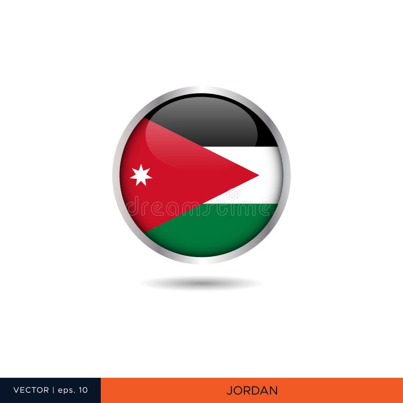 Jordan Round Flag Icon. Round World Flags Vector Illustration Icons Set ...