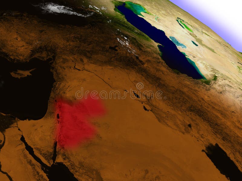 Jordan from Space Highlighted in Red Stock Illustration - Illustration ...