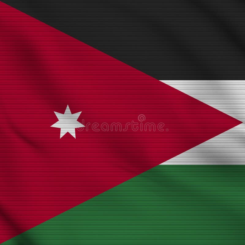 Jordan Square Realistic Flag Fabric Texture Effect Illustration Stock ...