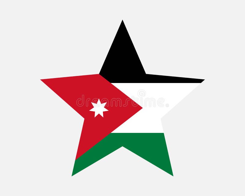 Jordan Star Flag. Jordanian Star Shape Flag Stock Vector - Illustration ...