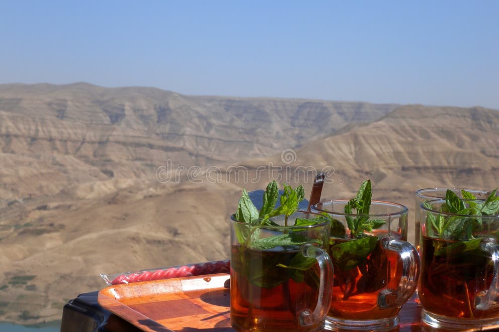 Jordan - Tea in the desert stock image. Image of ruins - 36051407