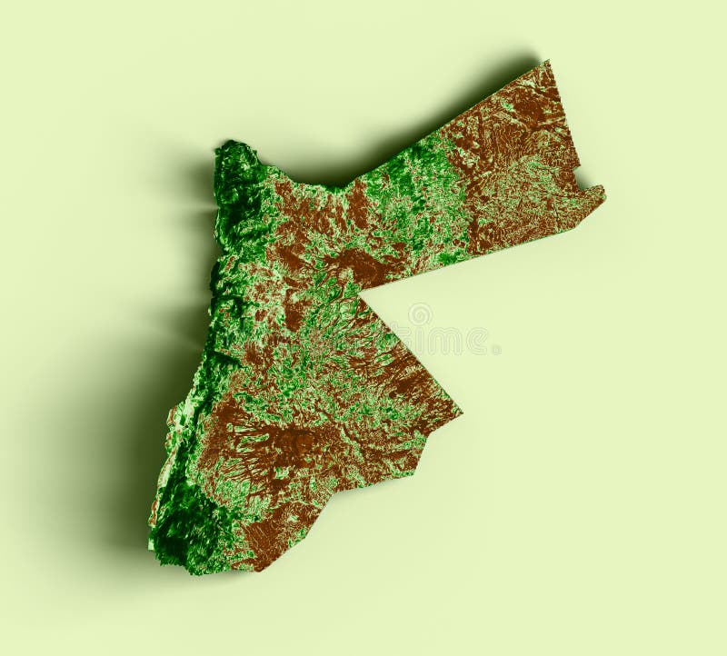 Jordan Topographic Map 3d Realistic Map Color 3d Illustration Stock ...