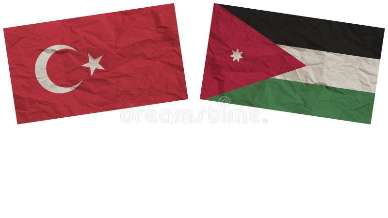 Jordan and Turkey Turkish Flags, Obsolete Torn Weathered, Crisis ...