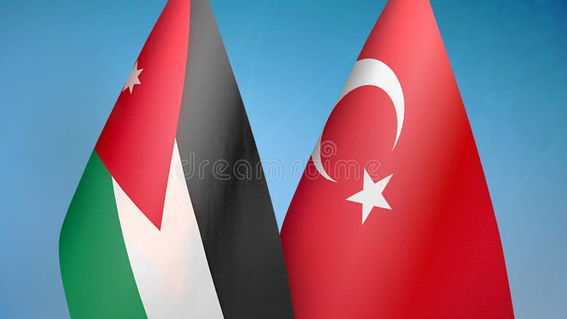 Jordan and Turkey Turkish Flags, Obsolete Torn Weathered, Crisis ...