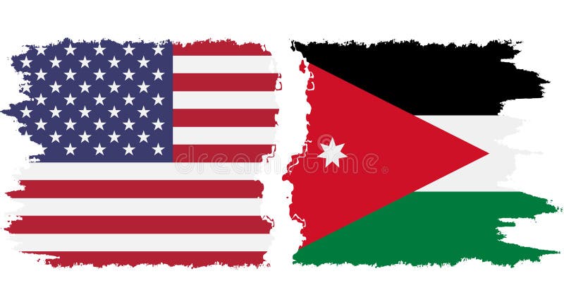 Jordan and USA Grunge Flags Connection Vector Stock Vector ...