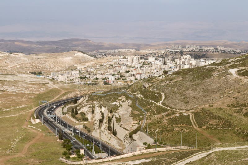 The Jordan Valley Seen from Jerusalem Stock Photo - Image of highway ...