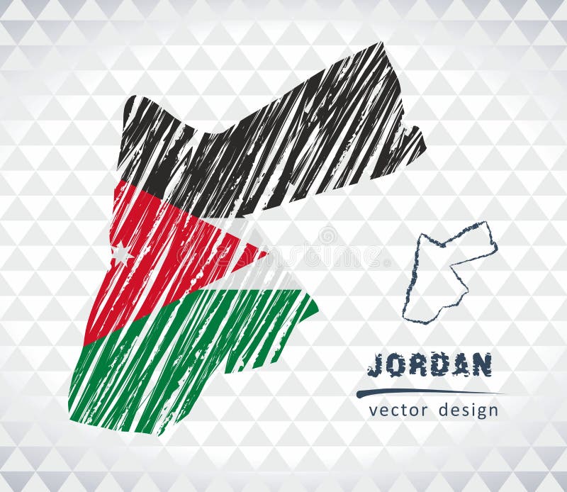 Jordan Vector Map with Flag Inside Isolated on a White Background ...