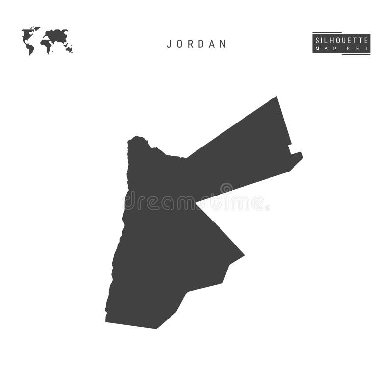 Jordan Vector Map Isolated on White Background. High-Detailed Black ...