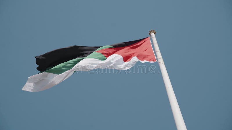 Jordanian Flag Waving in the Wind at Petra Archaeological Site Stock ...