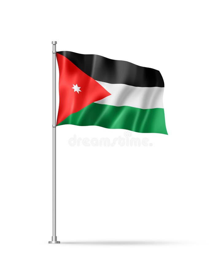 Jordanian Flag Isolated on White Stock Illustration - Illustration of ...