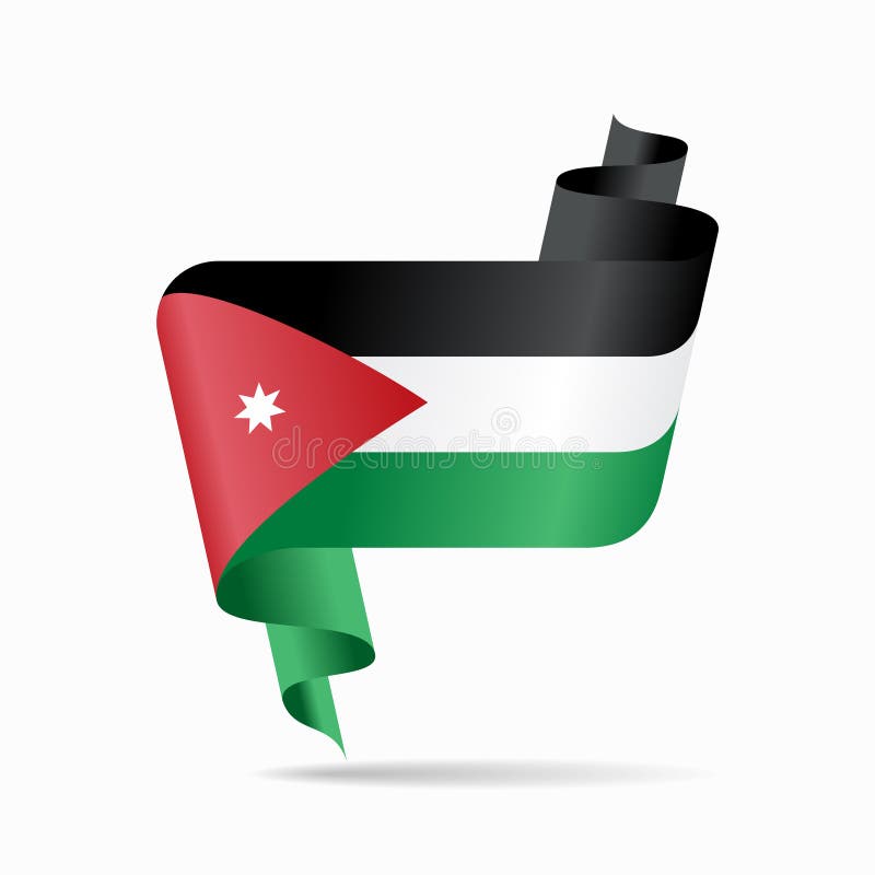 Jordanian Flag Wavy Ribbon Background. Vector Illustration. Stock ...