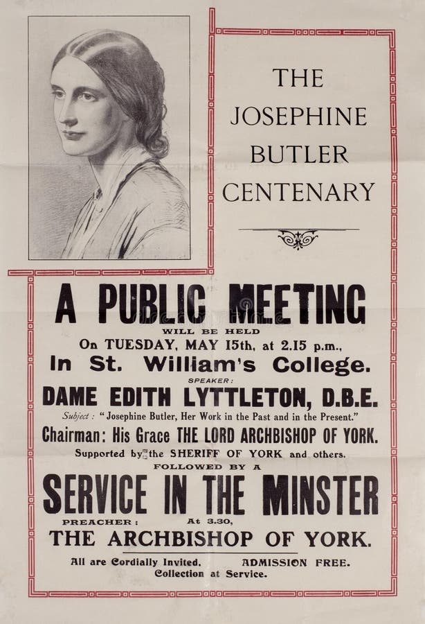 Josephine Butler Centenary Posters, 1928. Stock Photo - Image of poster ...