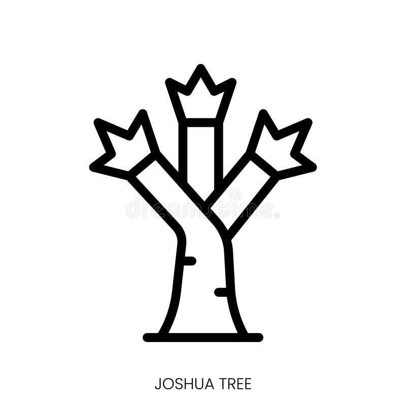 Joshua Tree Icon. Line Art Style Design Isolated on White Background ...