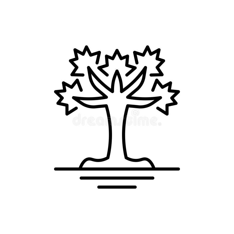 Joshua Tree Icon Set. Beach Joshua Plant Vector Symbol Stock Vector ...