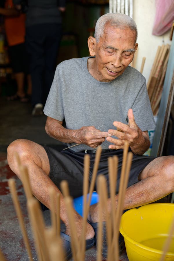 The Joss Stick Maker of Penang Editorial Photography - Image of ...