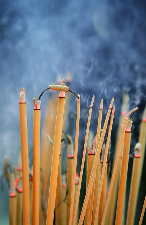 Old Joss Sticks Pot on Red Wooden Wall Stock Photo - Image of wall ...