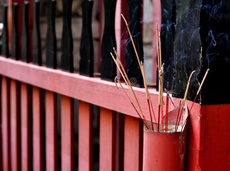 Joss Sticks for Pray Respect in the Temple Stock Photo - Image of ...