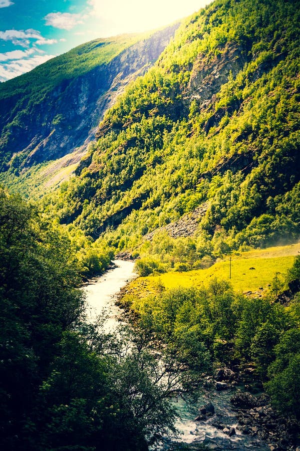 Mountain River - Norway, Scandinavia Stock Photo - Image of sunset ...