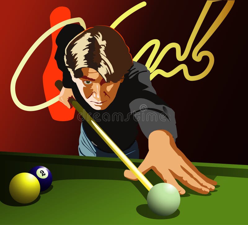 Joueur de billard illustration de vecteur. Illustration of billes ...