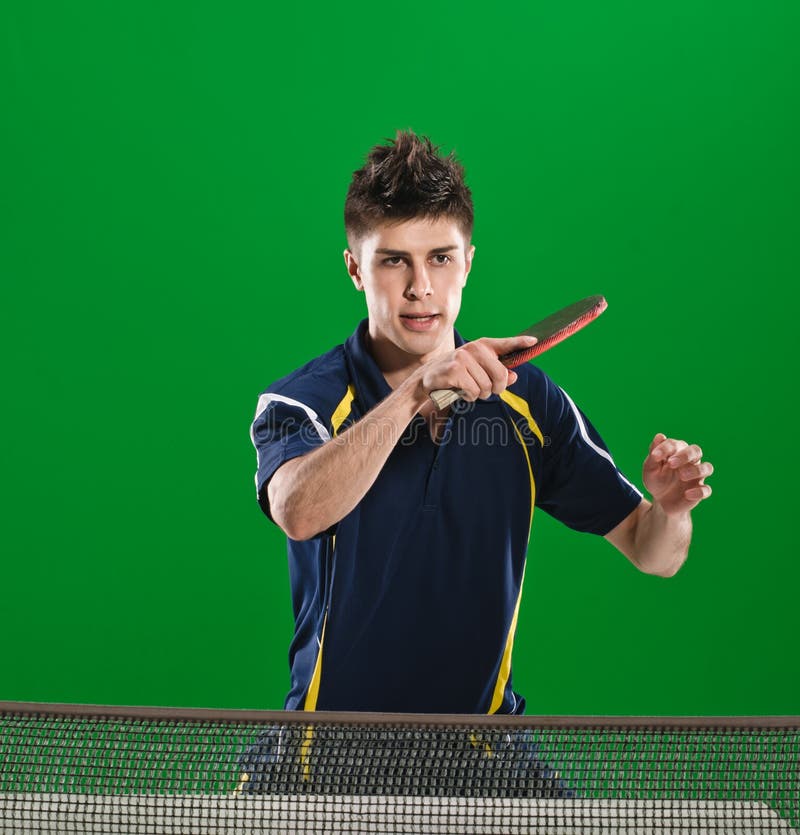 Homme De Joueur De Ping-pong Bleu De Palette De Ping-pong De Ping-pong ...