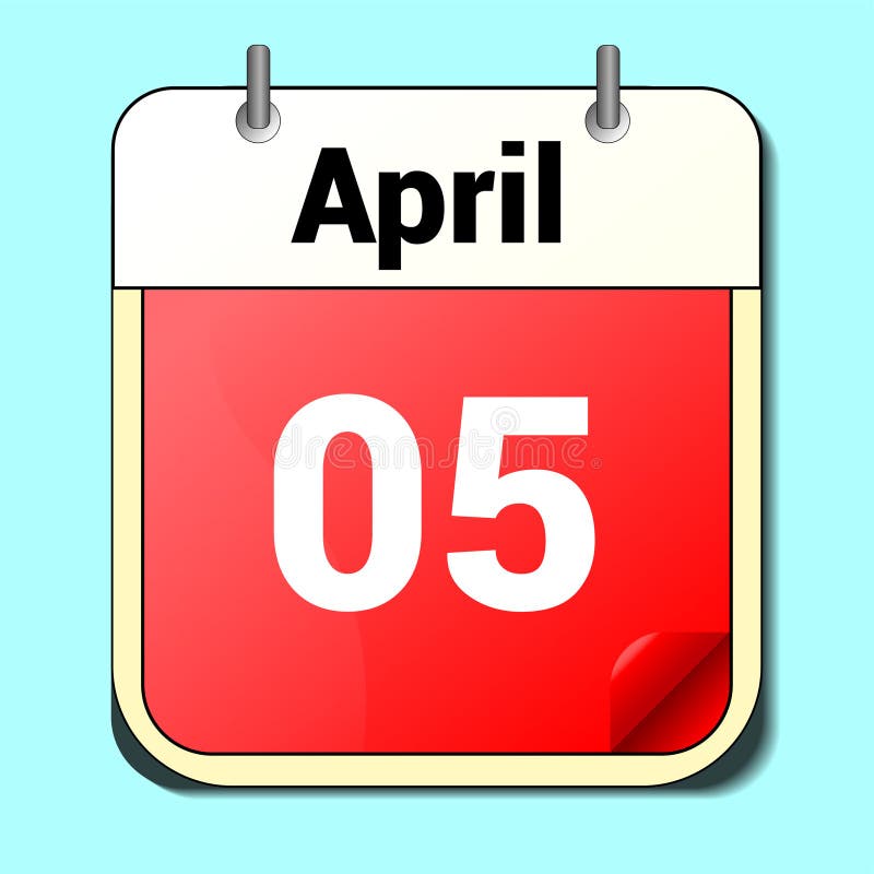Jour Au Format Image Vectorielle Calendrier 5 Avril Illustration de ...