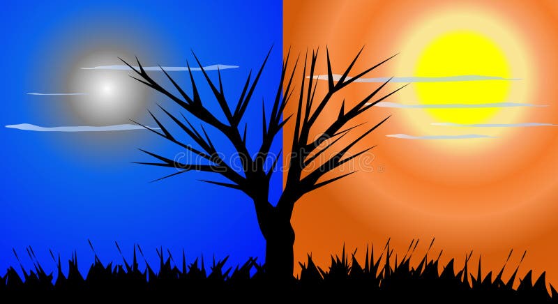 Jour et nuit illustration stock. Illustration du nuit - 63825718