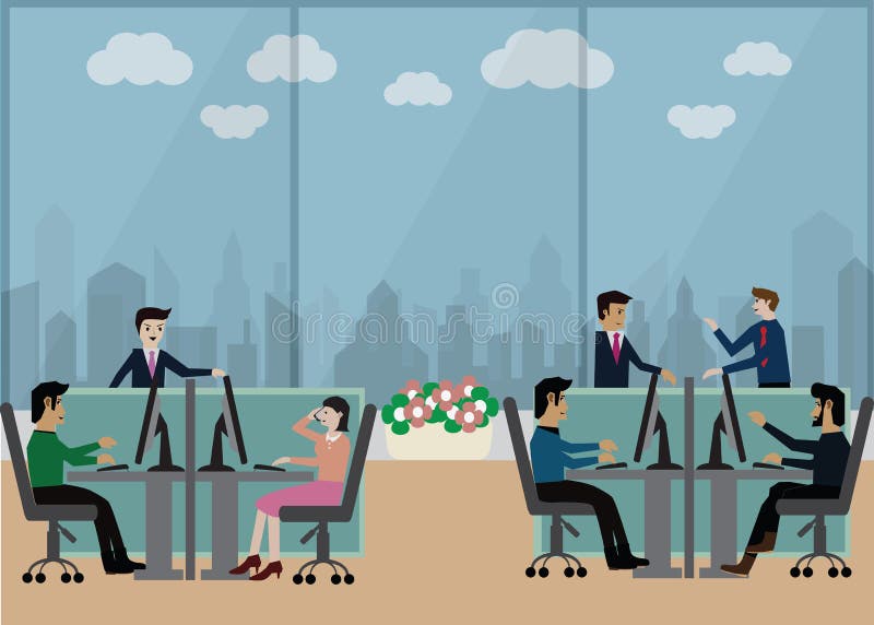 Jour Ouvrable Dans Le Bureau Illustration de Vecteur - Illustration du ...