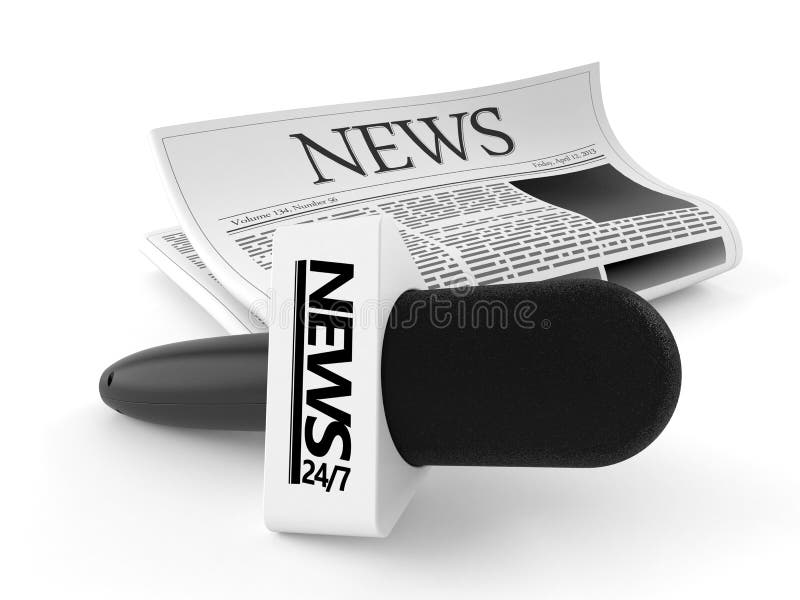 Microphone avec le journal illustration stock. Illustration du ...