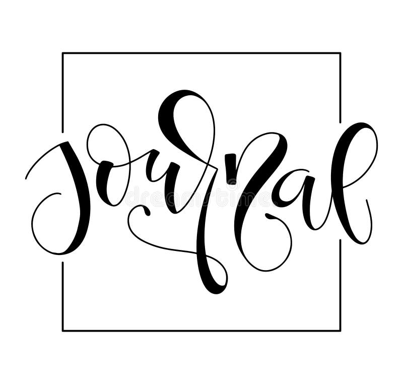 Journal - Black Lettering Isolated on White Background, Vector ...