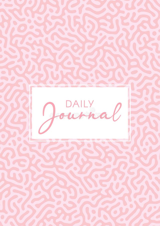 Daily Journal Cover Design with Pastel Pink Pattern Stock Vector ...