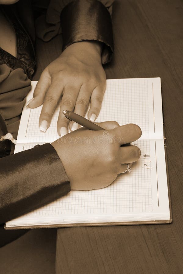 Journal entry stock photo. Image of pencil, married, hands - 15206922