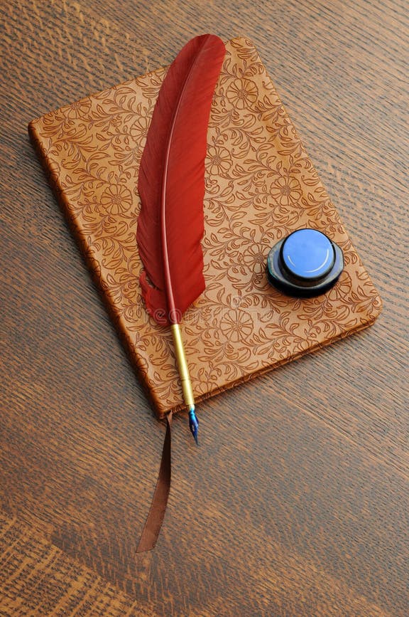 Journal with Feather Pen and Ink Stock Photo - Image of memoir ...