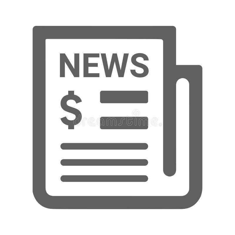 Journal, Newspaper, Dollar Icon. Gray Vector Graphics Stock Vector ...