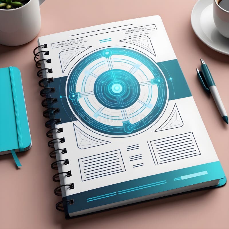 High Tech Journal Template stock illustration. Illustration of green ...