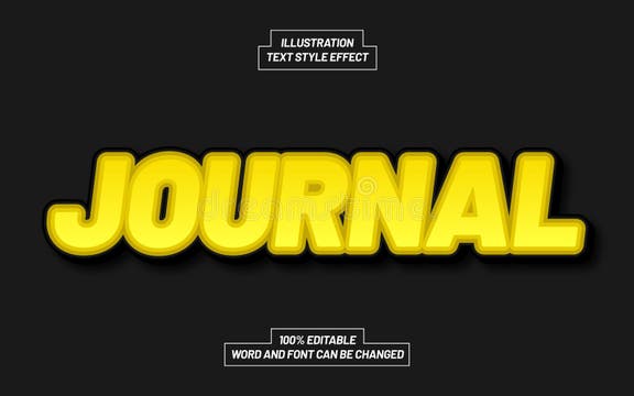 Journal Yellow Text Style Effect Stock Vector - Illustration of edit ...