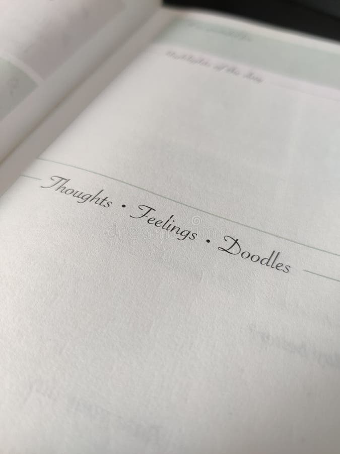 Journal Writing Pamphlet about Feeling and Thoughts and Doodle Stock ...