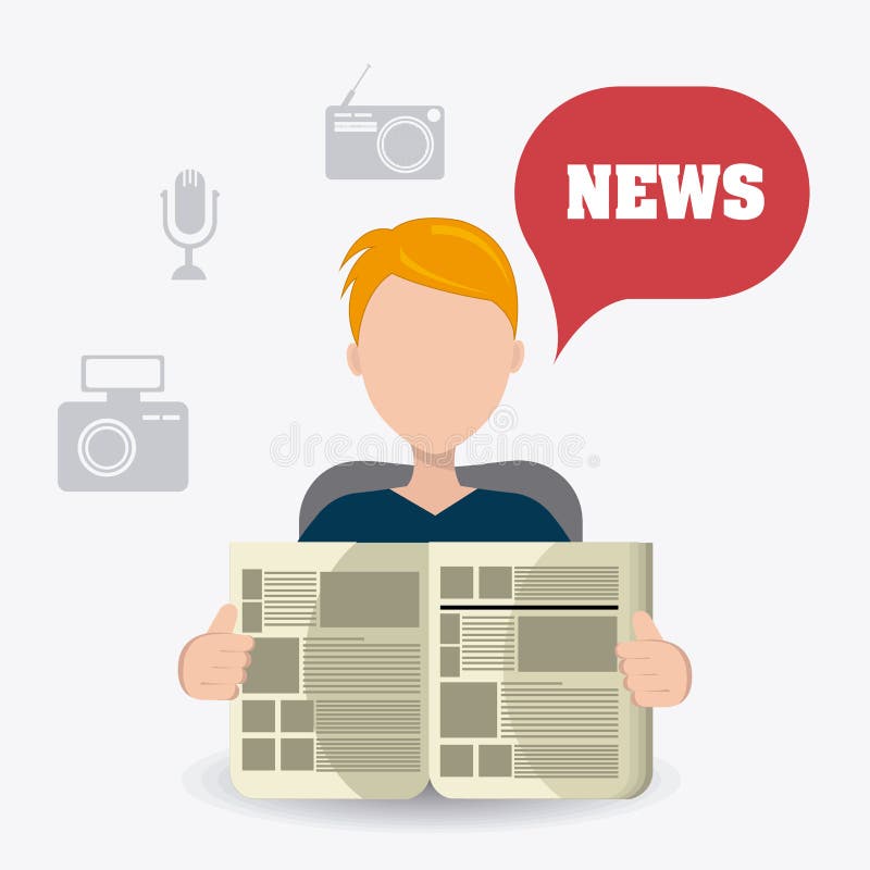 Journalism design. stock illustration. Illustration of newspaper - 62260526