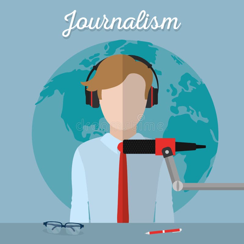 Journalism and journalist stock vector. Illustration of symbol - 124807640