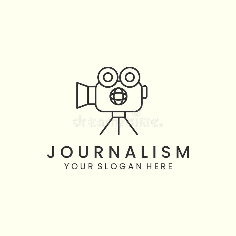 Journalism with Line Art Style Logo Vector Icon Design. Camera Template ...