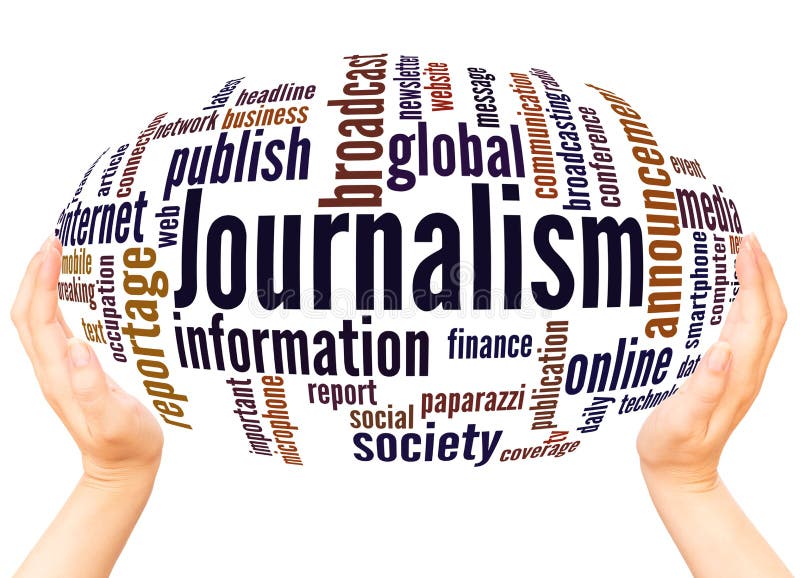 Journalism Word Cloud Hand Sphere Concept Stock Illustration ...