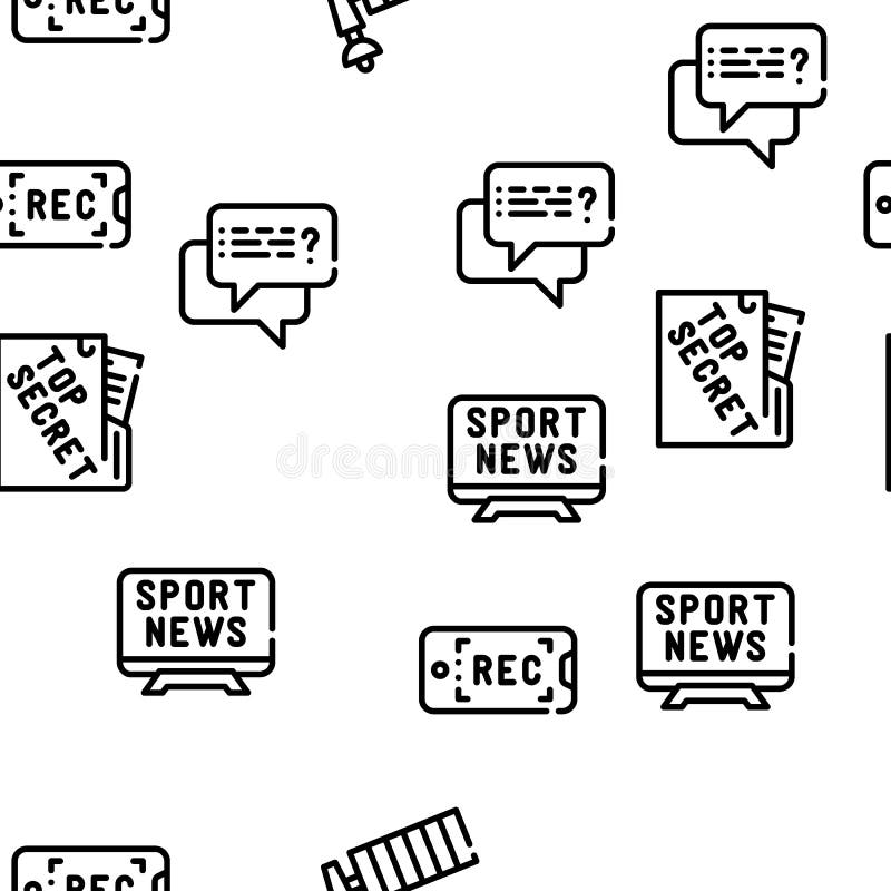 Journalist Accessories Vector Seamless Pattern Stock Vector ...