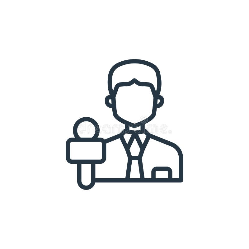 Journalist Icon Vector from News and Journal Concept. Thin Line ...
