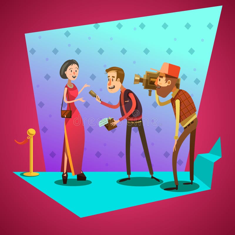 Journalist Interview Illustration Stock Vector - Illustration of ...