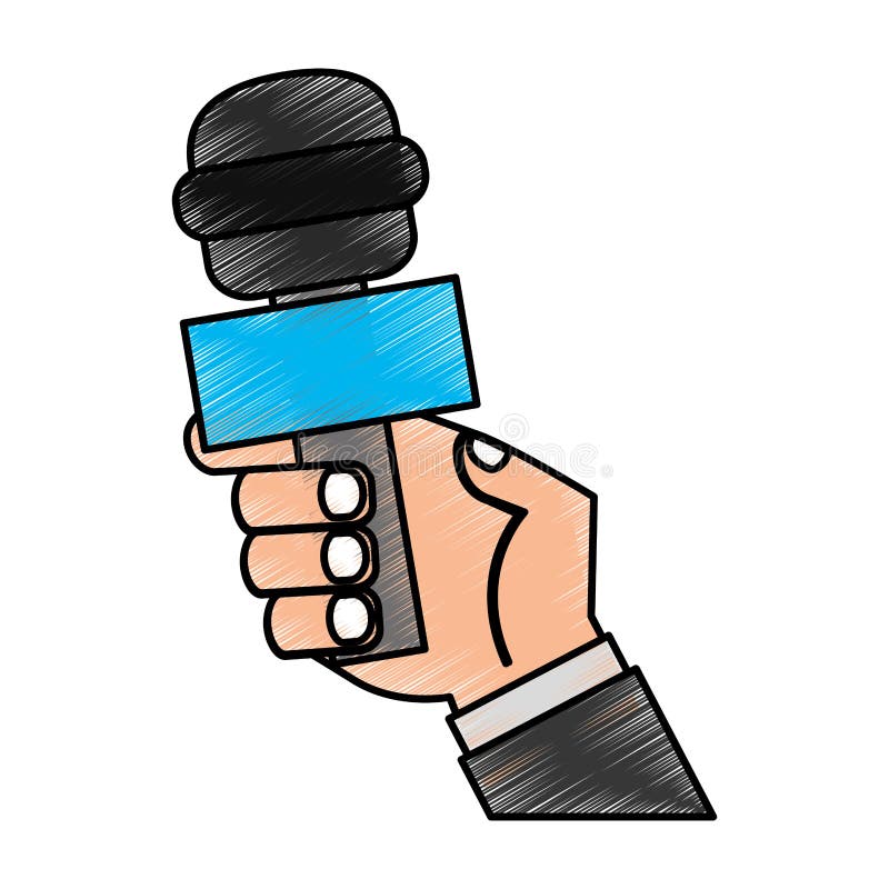 Journalist Microphone Isolated Icon Stock Vector - Illustration of ...
