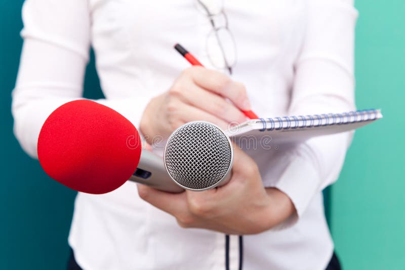 Journalist. News Conference. Stock Photo - Image of journal, notes ...