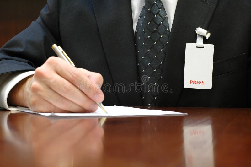 Journalist and Press Identification Card Stock Photo - Image of news ...