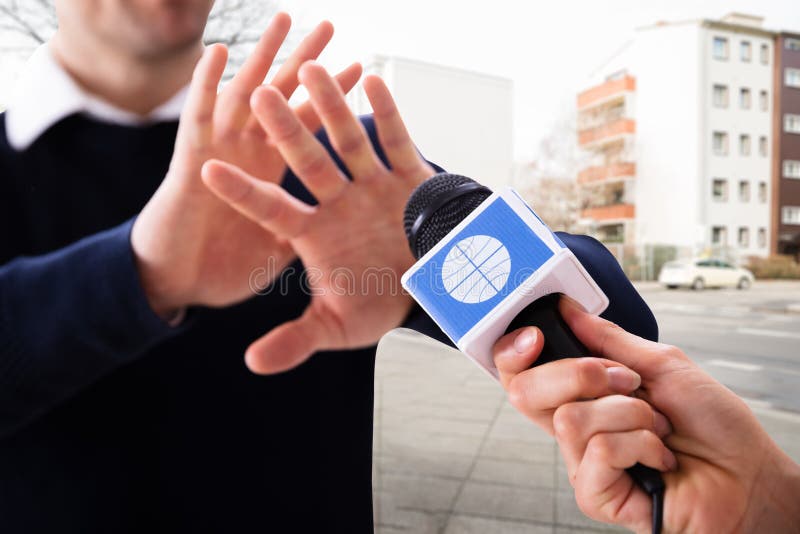 Journalist Press Interview Question Refuse Stock Image - Image of hold ...