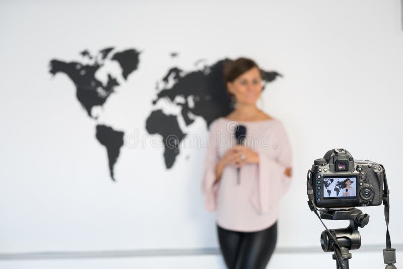 Tv journalist reporting stock image. Image of handsome - 34938269