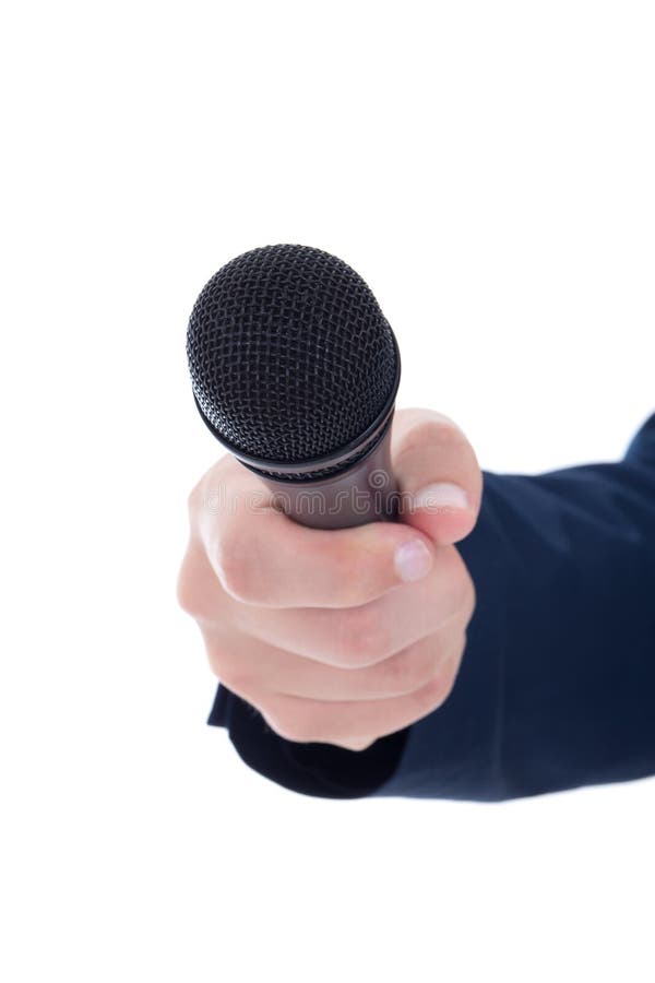 Womans Hand Holding Microphone Stock Photo - Image of compere ...